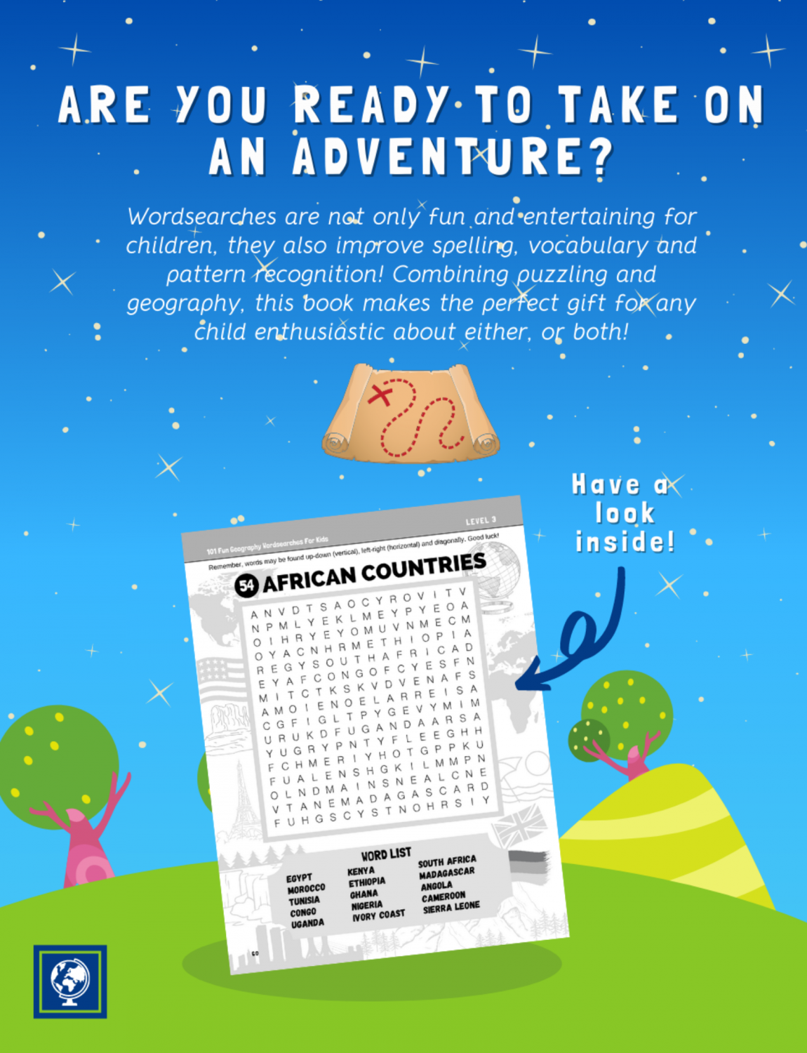 101 Fun Geography Wordsearches For Kids - B.C. Lester Books